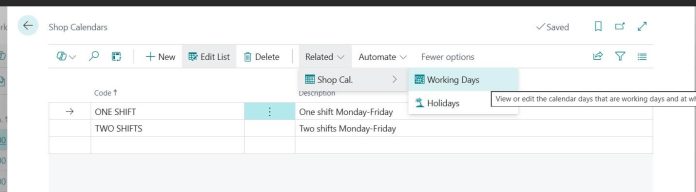 How to Set Up a Work Center Calendar in Business Central