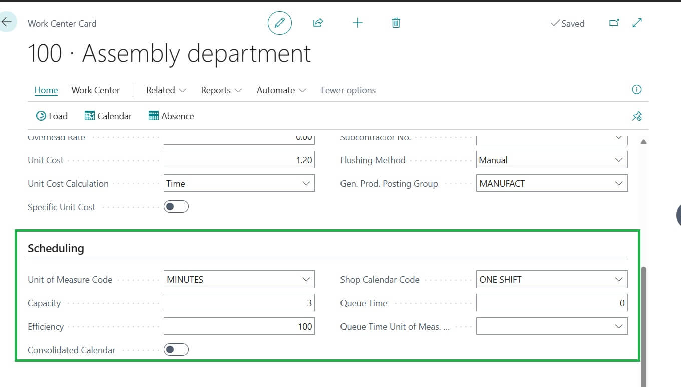 How to Set Up a Work Center in Business Central