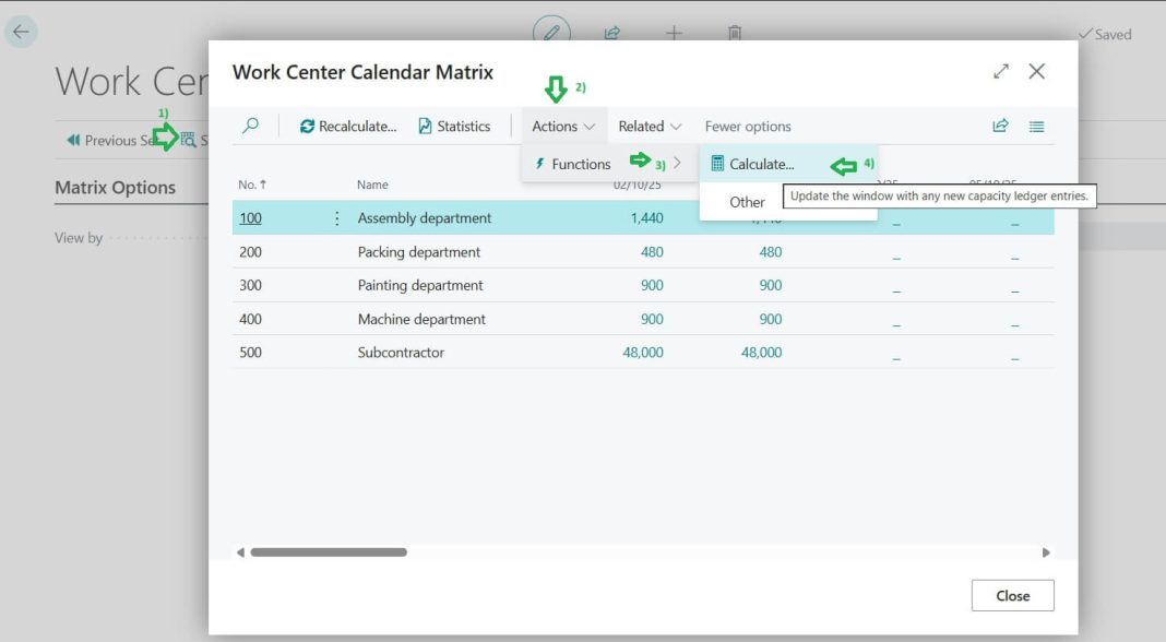 How to Set Up a Work Center Calendar in Business Central