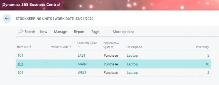 Stock Keeping Unit ( SKU ) in Dynamics NAV or Business Central