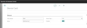 Device User Setup in Business Central