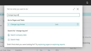 Change Log Setup and Change Log Entries in Business Central