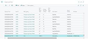 Change Log Setup and Change Log Entries in Business Central