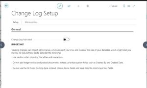 Change Log Setup and Change Log Entries in Business Central
