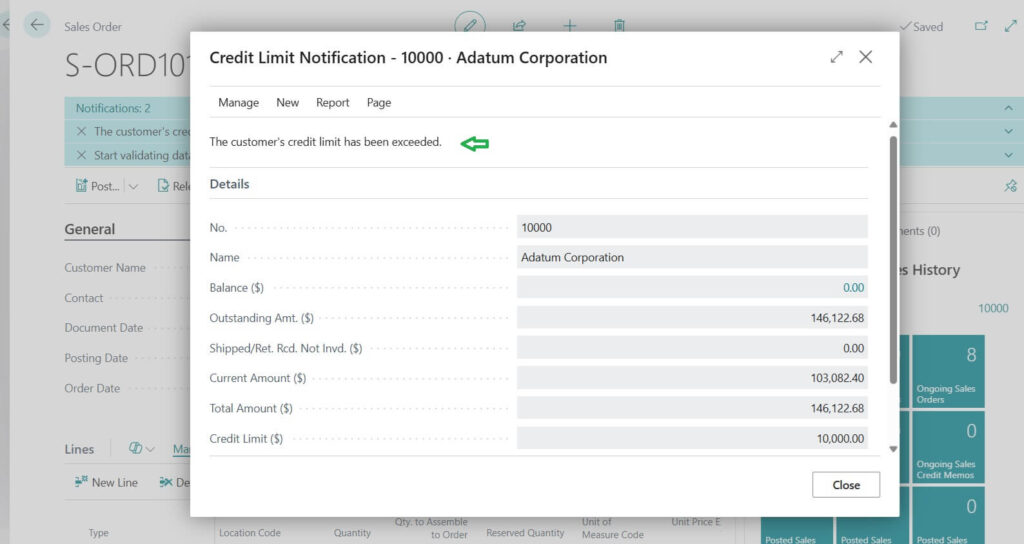 Credit Limit and Customer Blocking in Business Central