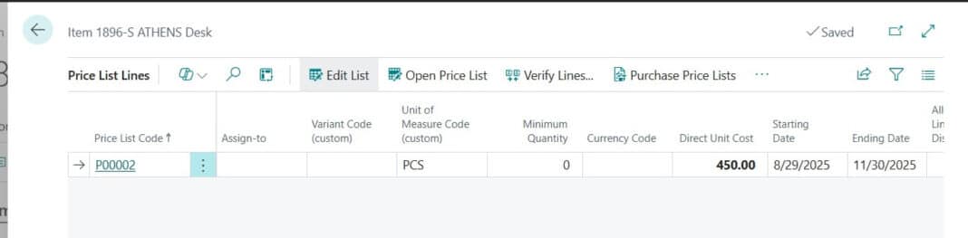 Price List and Discount Setup Explained in Business Central