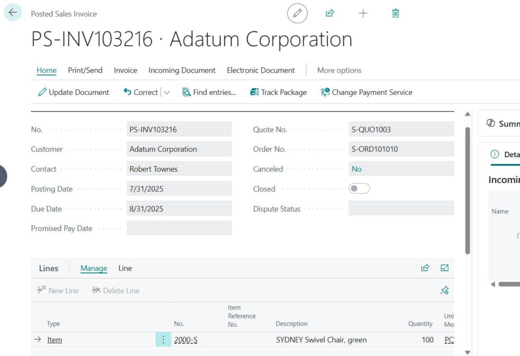 Sales Quote, Order, and Invoice - Full Process in Business Central