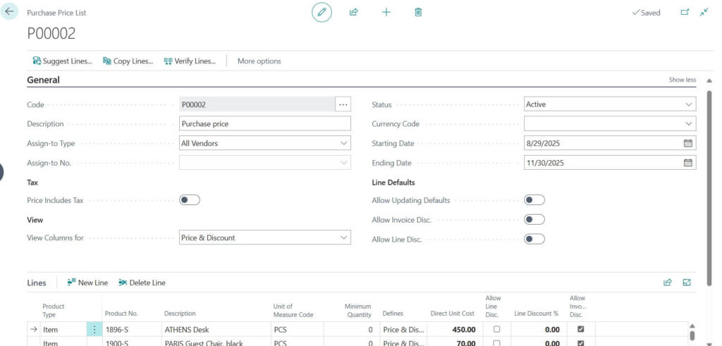 Price List and Discount Setup Explained in Business Central