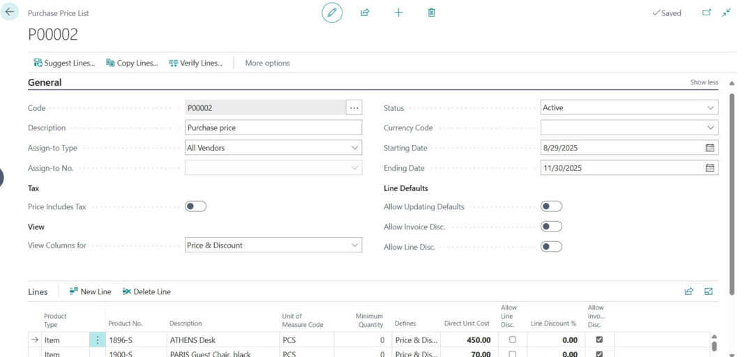 Price List and Discount Setup Explained in Business Central