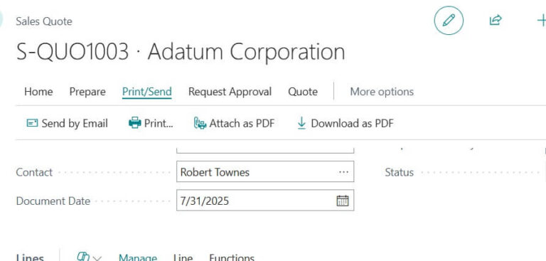 Sales Quote, Order, and Invoice - Full Process in Business Central