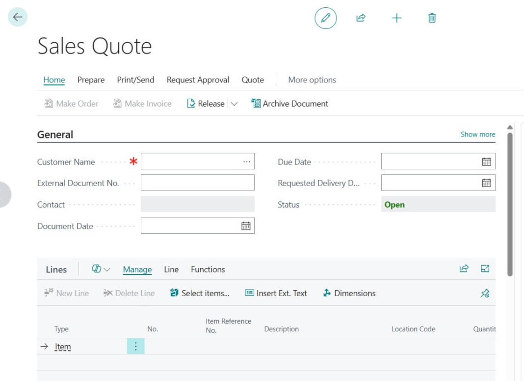 Sales Quote, Order, and Invoice - Full Process in Business Central