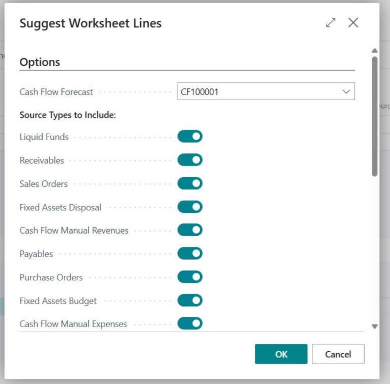 Cash Flow Forecasting in Business Central
