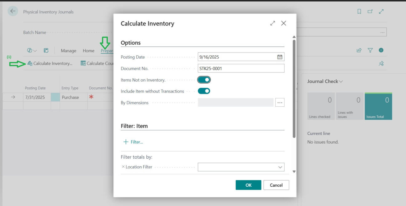 Physical Inventory Count in Business Central