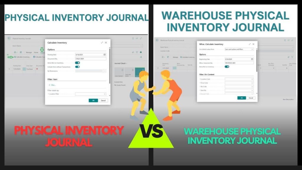 Physical Inventory Journals vs Warehouse Physical Inventory Journal in ...