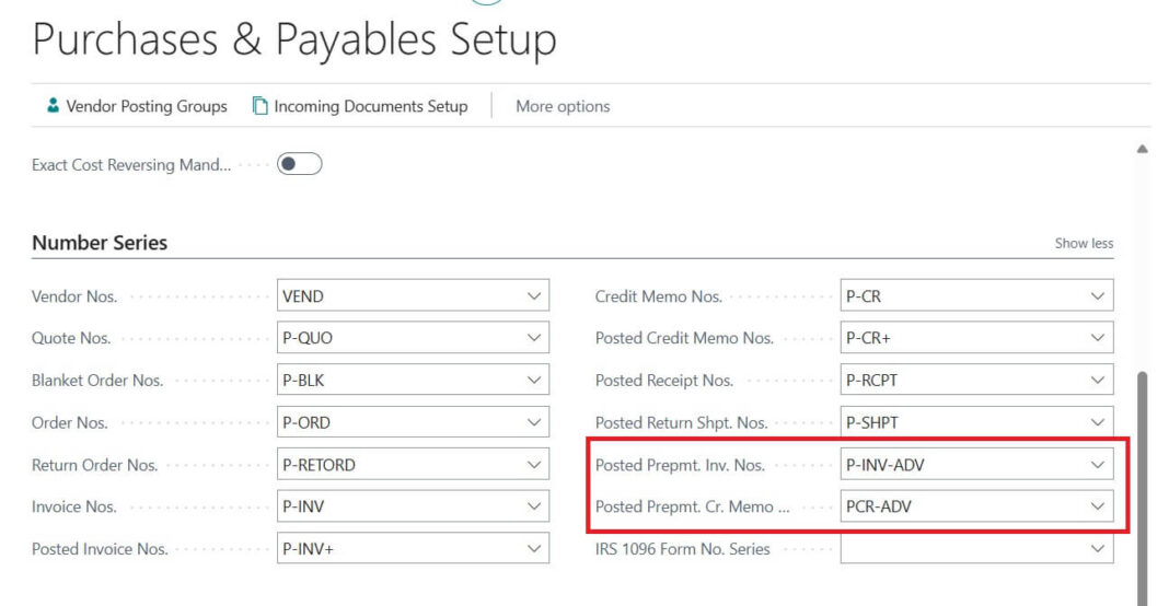 Vendor Prepayments in Business Central