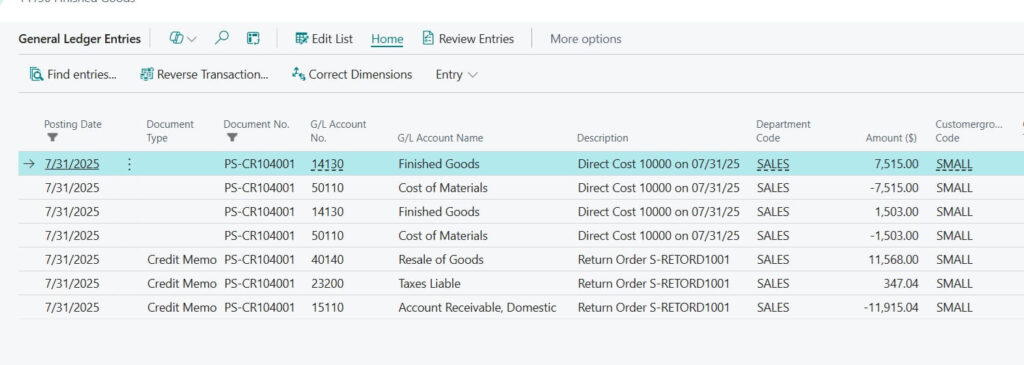 How to Post a Sales Return Order in Business Central