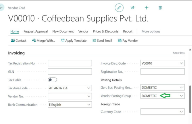 Vendor Creation and Posting Group Setup in Business Central