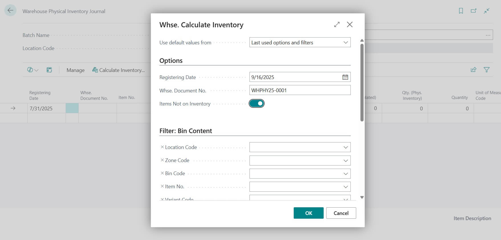 Cycle Counting Process in Business Central Warehouse